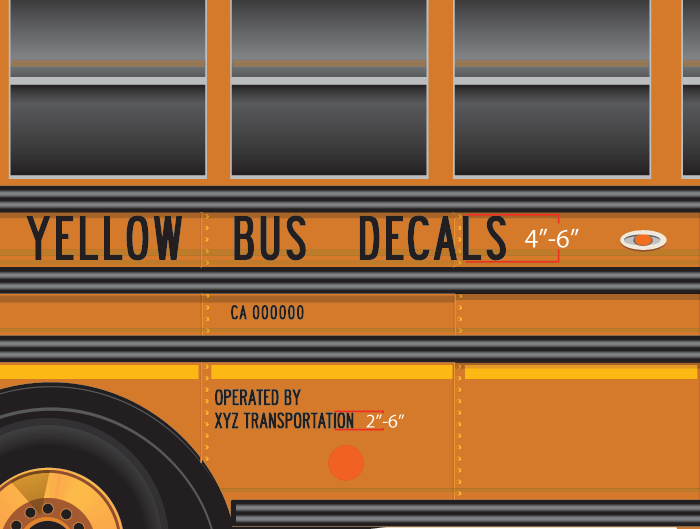 California School Bus Lettering - Yellow Bus Decals